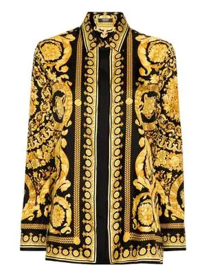 Versace Versace Heritage Barocco-Printed Long-Sleeved Shirt Multicolor