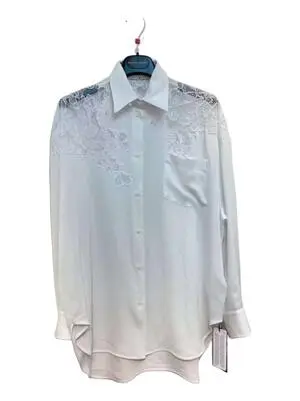 ERMANNO SCERVINO Ermanno Scervino Floral-Lace Detail Silk Shirt
