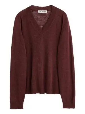 Our Legacy Rue V-neck Knitted Sweater - Red
