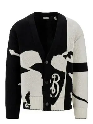 BURBERRY Burberry Color Block Monogram Cardigan