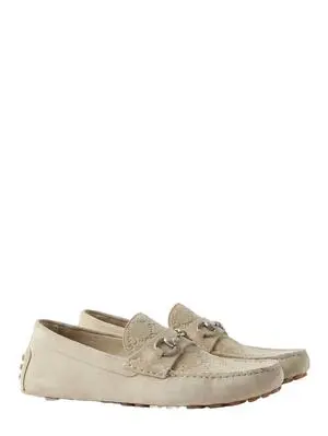 Gucci Horsebit Monogrammed Loafers - Oatmeal