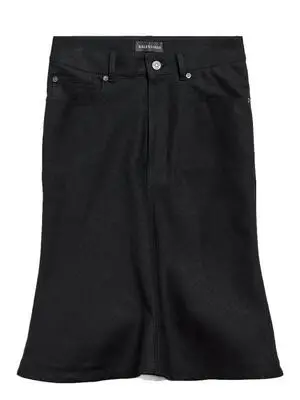 Balenciaga Godet Midi Skirt - Black