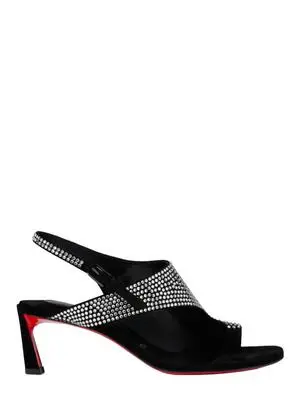 CHRISTIAN LOUBOUTIN 55mm Viva Condora Crystal-embellished Slingback Sandals - Black