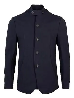 Emporio Armani Casual Jacket With Stand Collar - Black