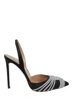 AQUAZZURA Embellished Slingback High Heels - Black