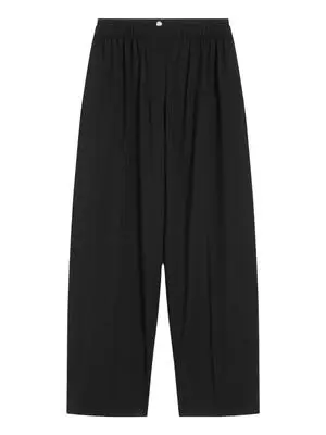 Sportmax Elastic Waist Wide Leg Trousers - Black