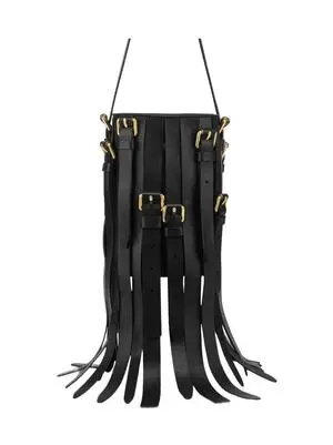 Moschino Fringed Shoulder Bag - Black