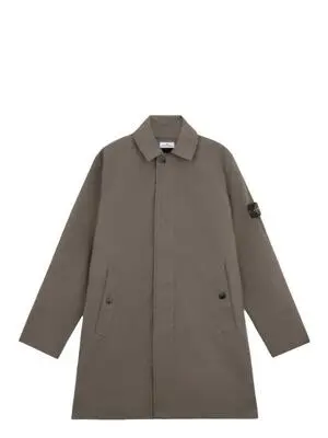 Stone Island Stone Island Buttoned Coat With Classic Collar Walnut Brown