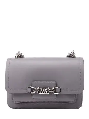 Michael Kors Logo Leather Crossbody Bag - Gray