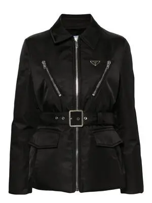 Prada Padded Triangle Logo Jacket - Black