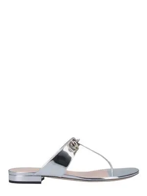 GUCCI Gucci Metallic Thong Sandals With Horsebit Detail