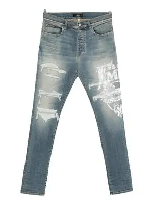 Amiri Distressed Belt Loop Jeans - Gray