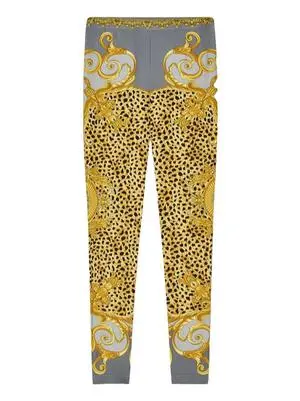 Versace Baroque-print Leggings - Brown