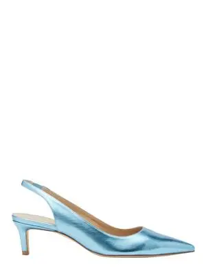 STUART WEITZMAN Metallic-effect Pointed Toe Slingback Pumps - Blue