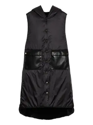 Max Mara Buttoned Sleeveless Jacket With Hood - Black