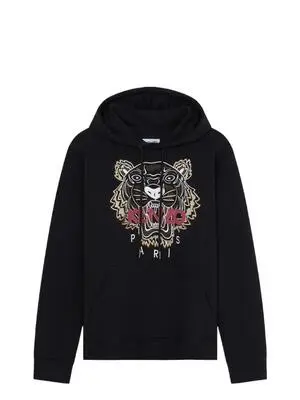 Kenzo Tiger Embroidered Hoodie - Black
