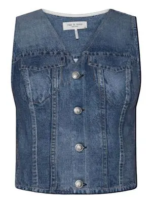 RAG  BONE Rag & Bone Denim Vest - Blue