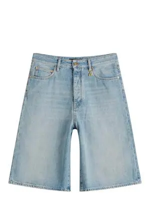 Amiri Light Wash Distressed Denim Shorts - Gray