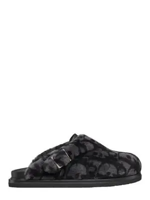 Dior Aqua Mule With Oblique Pattern - Grey