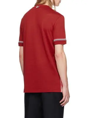 Thom Browne Stripe Detailed Crewneck T-shirt - Red