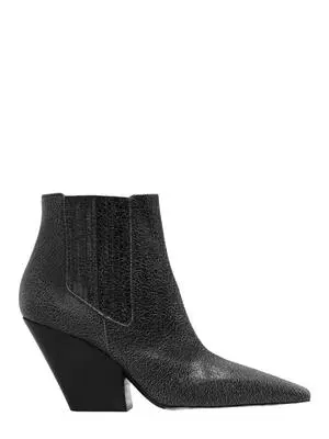 Casadei Anastasia High Heel Square Toe Ankle Boots - Black