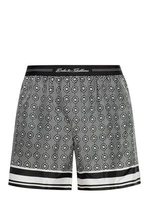 Dolce & Gabbana Printed Twill Shorts - Grey