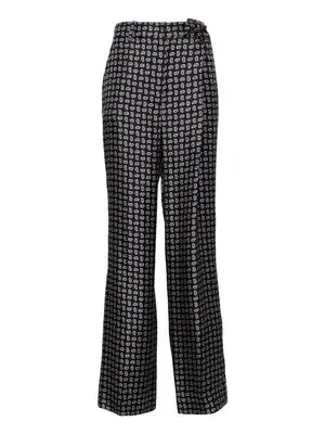 Prada Pattern-printed Wide-leg Trousers - Blue