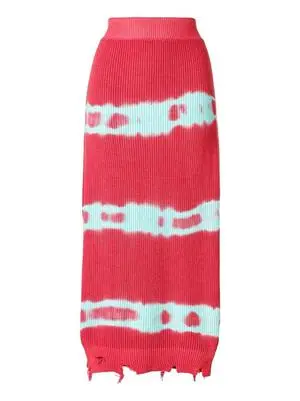 MSGM Logo Knitted Maxi Skirt - Red