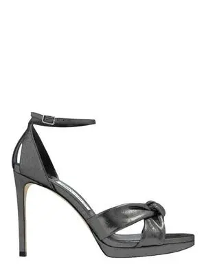 JIMMY CHOO Stiletto High-heeled Sandals With Open Toe And Adjustable Ankle Strap - Grey