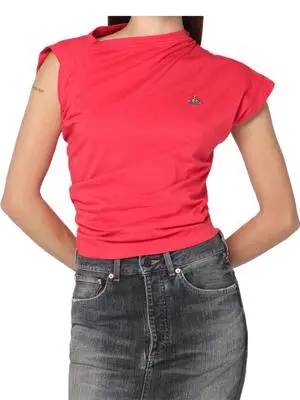 VIVIENNE WESTWOOD Logo Embroidered Short-sleeved T-shirt - Red