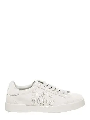 Dolce & Gabbana Dolce & Gabbana Portofino Perforated Logo Sneakers White