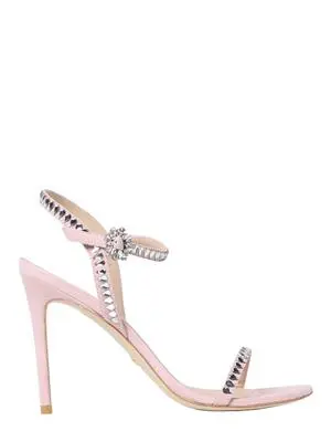 STUART WEITZMAN Open-toe Stiletto Sandals With Embellished Straps - Pink