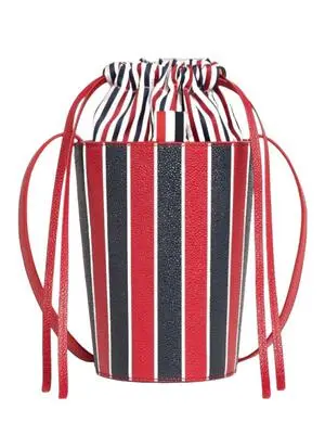 Thom Browne Striped Mini Bucket Bag - Red