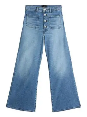 7 For All Mankind High-waisted Wide-leg Jeans - Blue