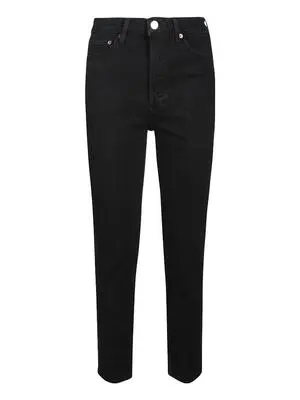 RE/DONE High-rise Straight Jeans - Black