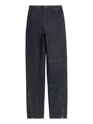 Jacquemus Stitch Detailed High Waist Jeans - Deep Navy Blue