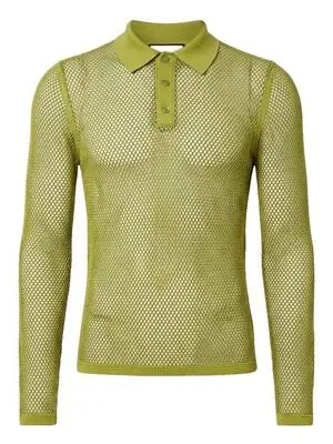 Gucci Long-sleeved Polo Shirt - Green