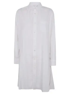 Sacai Pleated Zip Detailed Midi Shirt Dress - Off White
