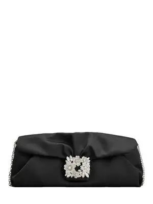 ROGER VIVIER Efflorescence Embellished Clutch Bag - Black