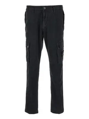 Stone Island Logo-patch Cargo Trousers - Black