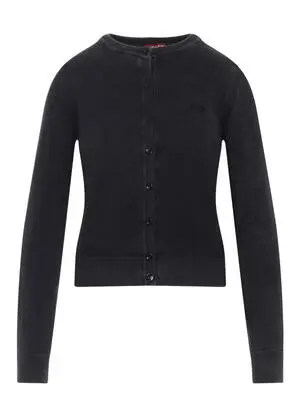 DIESEL® Button-fastening Logo-embroidered Cardigan - Black