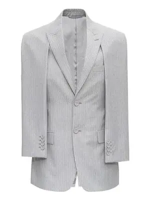 Dior Striped Sleeveless Jacket - Grey