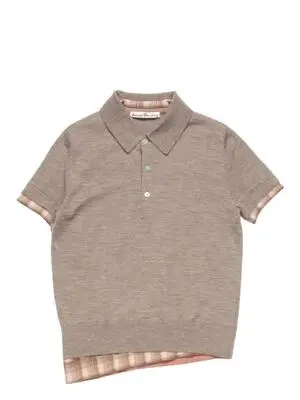Acne Studios Layered Knitted Polo Shirt - Light Brown