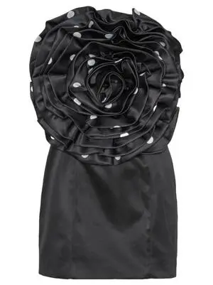 ROTATE BY BIRGER CHRISTENSEN One-shoulder Polka Dot Dress - Black