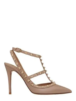 Valentino Garavani Valentino Garavani Rockstud Ankle Strap Pumps Poudre