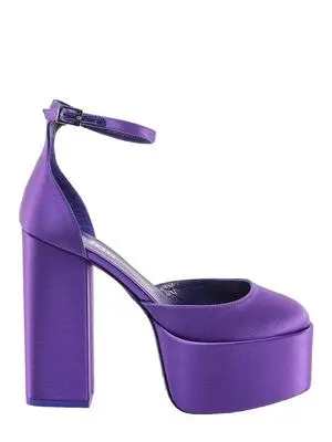 Paris Texas Round Toe Platform Pumps With Adjustable Straps - Blue