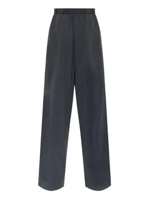 Balenciaga Wide-leg Logo Sweatpants - Black