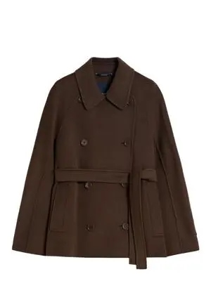 Max Mara Max Mara S Louise Double Breasted Short Belted Jacket Chocolate