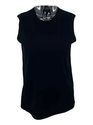 Max Mara Sleeveless Top With Ribbed Round Neck - Black