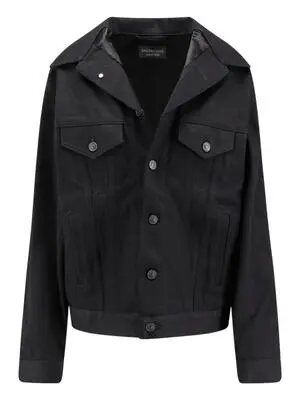 Balenciaga Flap Pocket Denim Jacket - Black